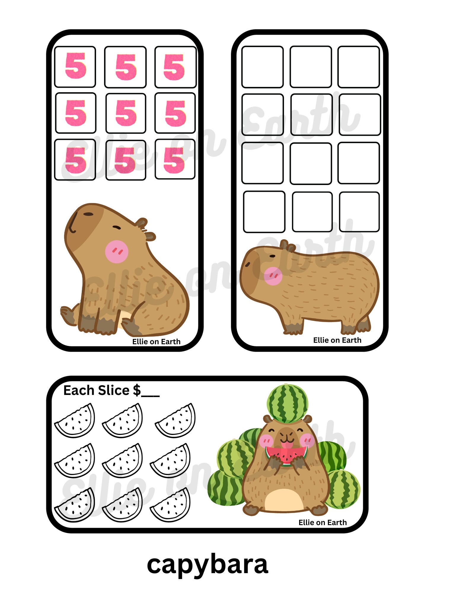 Capybara A6 Mini Cash Stuffing Savings Challenges Printable Download ...