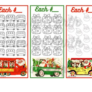 Vintage Santa Bus Mini Cash Stuffing Savings Challenge Set Reindeer ...