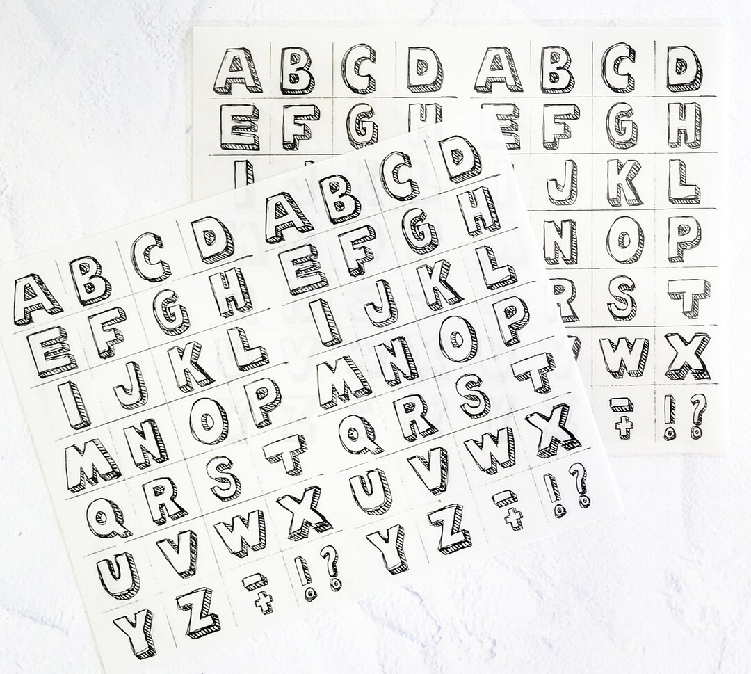 Chunky Handdrawn Alphabet Rub on Transfer - Etsy