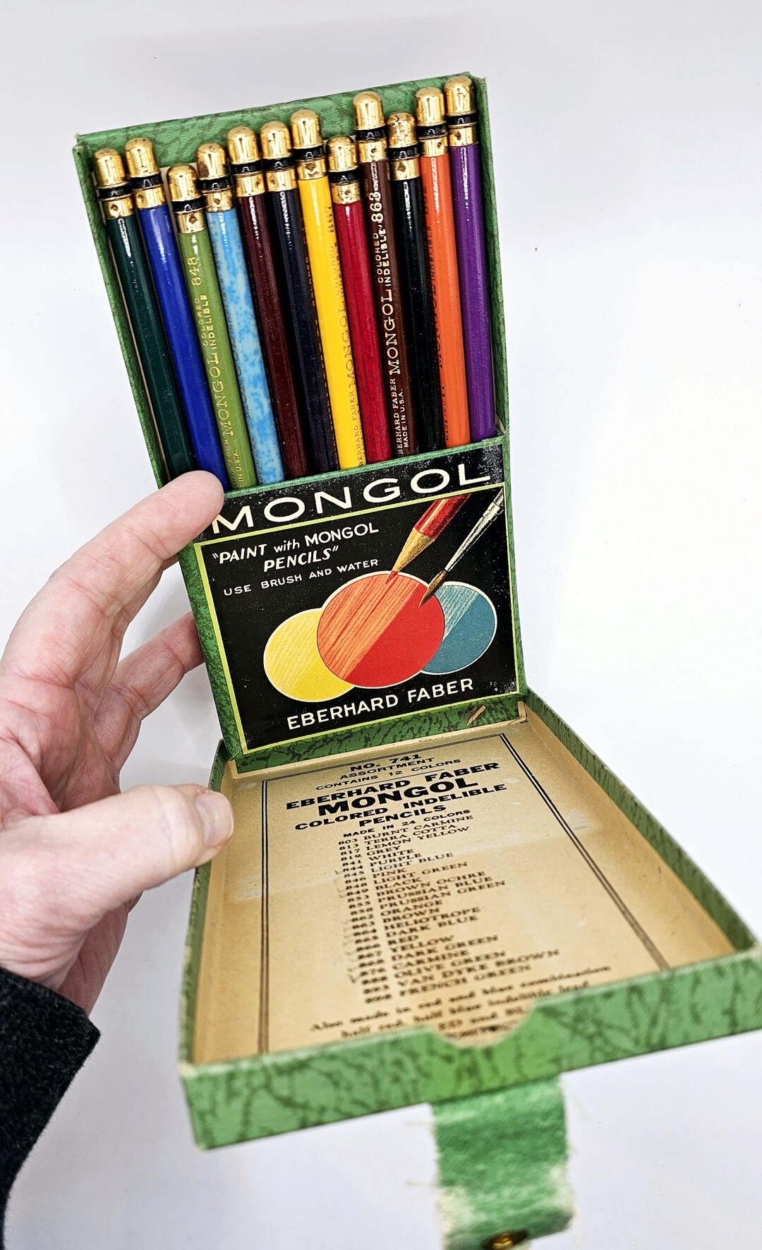 Vintage Mongol Colored Pencils Box + Pencils - Etsy