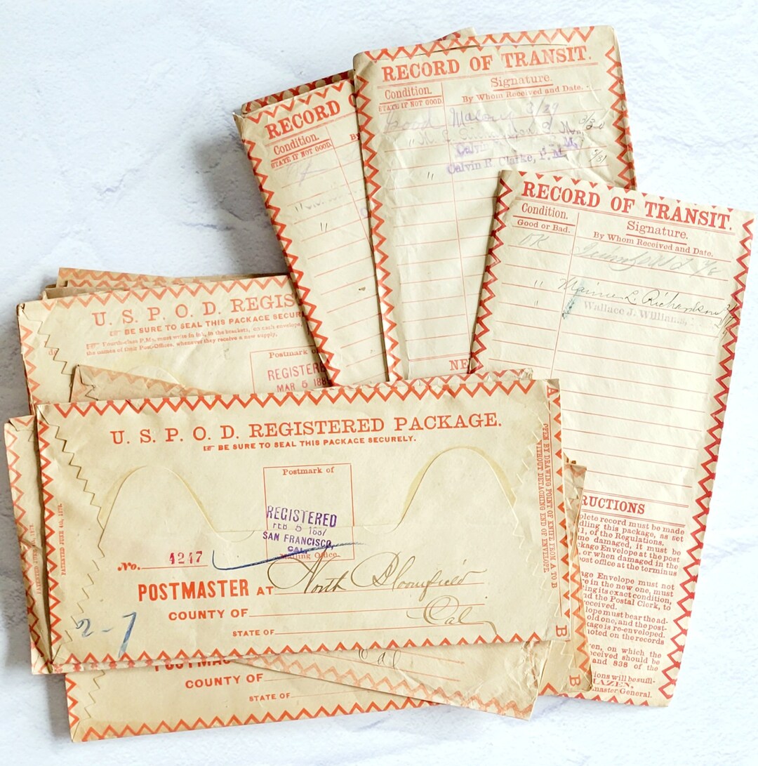 Vintage 1800s USPOD Registered Package Envelopes - Etsy