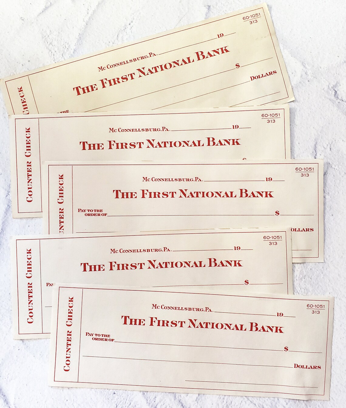 Vintage First National Bank Counter Checks | Etsy