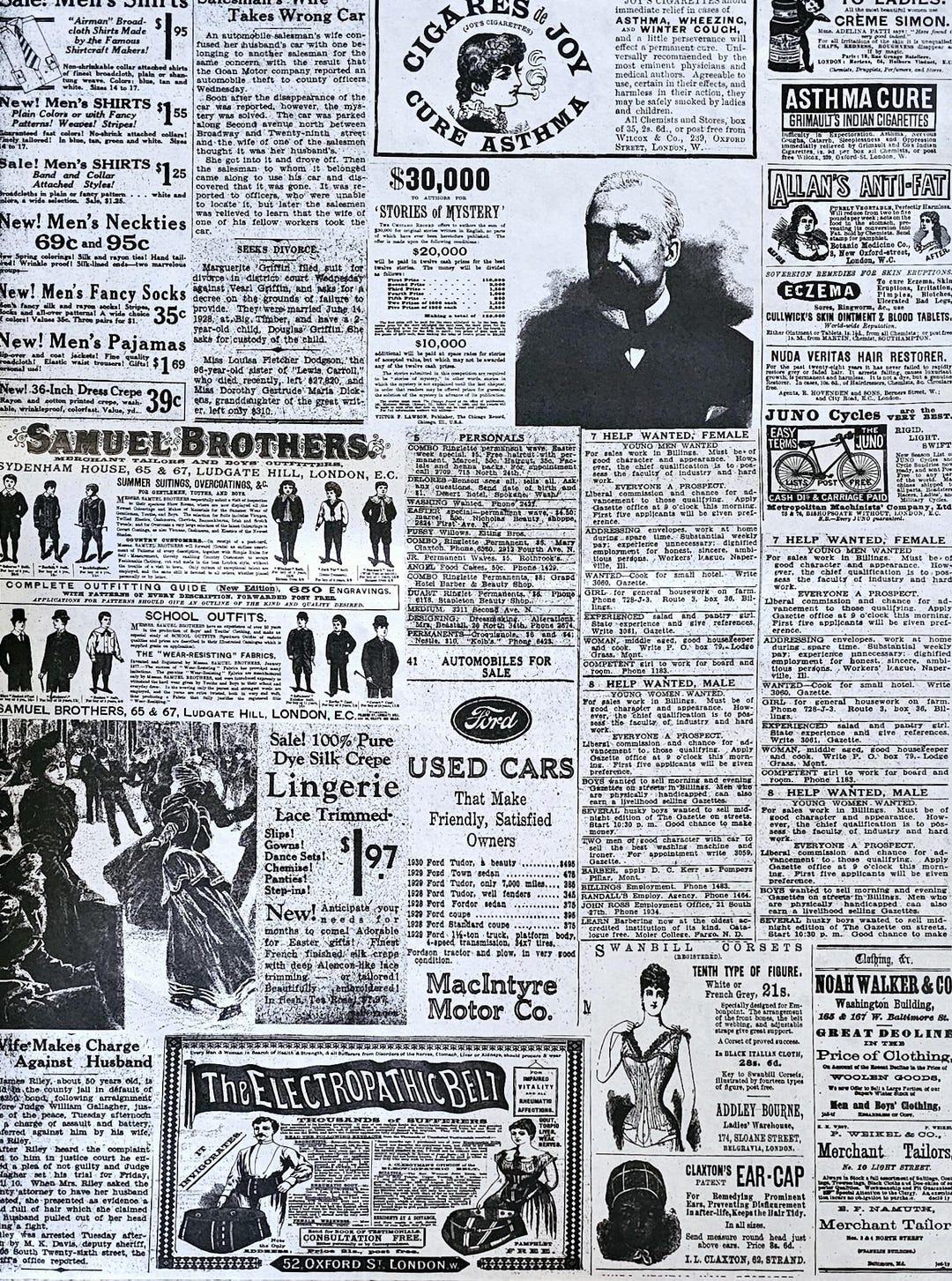 Artist Designed Tissue Paper Newsprint Inspired - Etsy