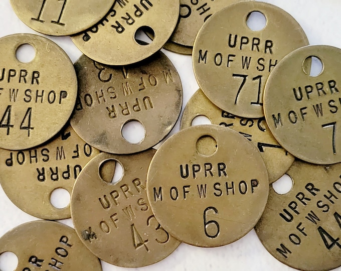 Vintage Union Pacific Railroad M of W Shop Brass Tags Set of 1 - Etsy
