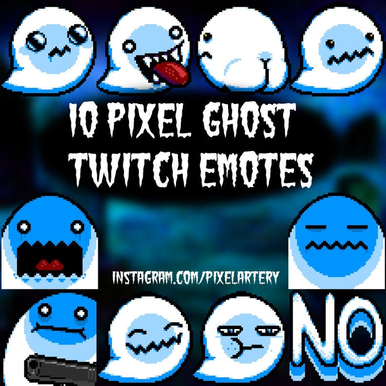 Pixel Art Ghost Twitch Emote Pack - Etsy