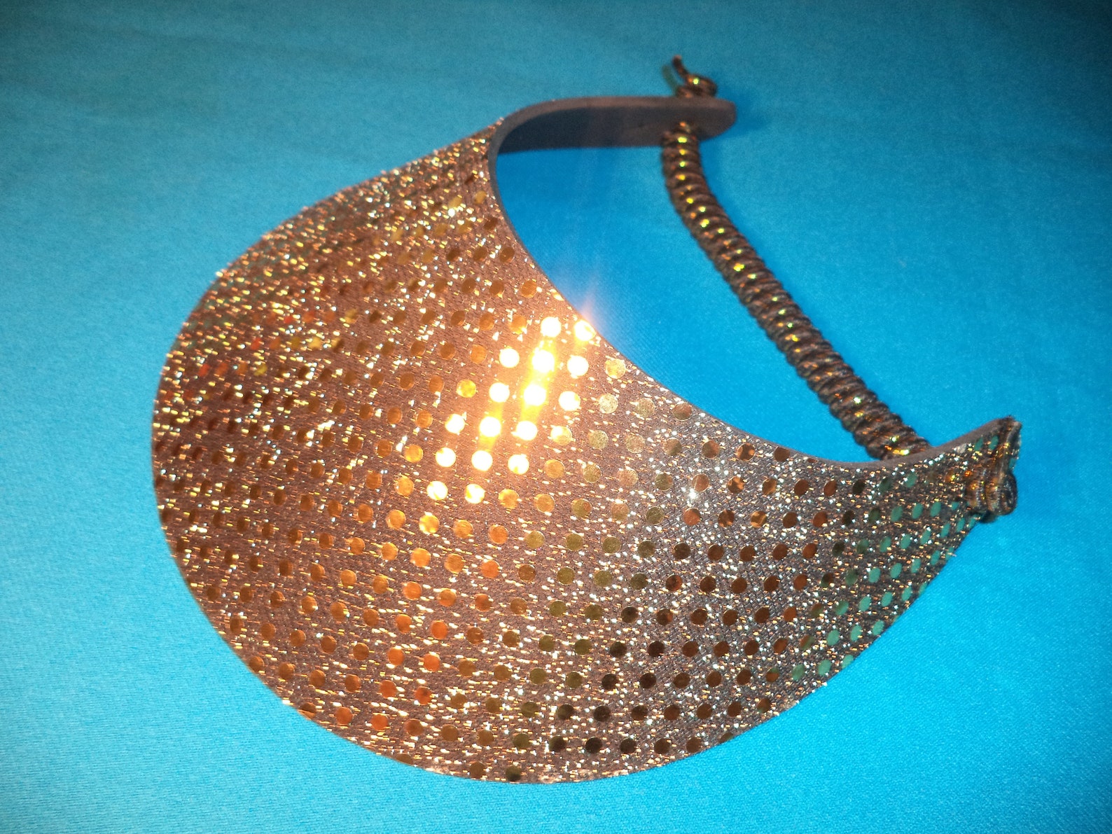 Woman Ladies Sequin Sun Visor Hat, No Pinch Foam, White Silver Black ...