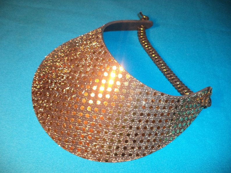Ladies Women Sequin Sun Visor Hat, No Pinch Foam, Black Silver Gold ...