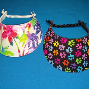 Women Ladies Foam Sun Visor Hat, No Pinch Sun Visor, Stretchy Back Coil ...