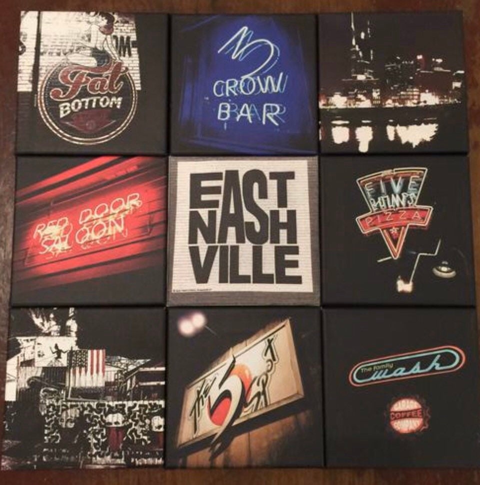 Nashville Signs and Landmarks Custom Canvas Collage Downtown Lower ...