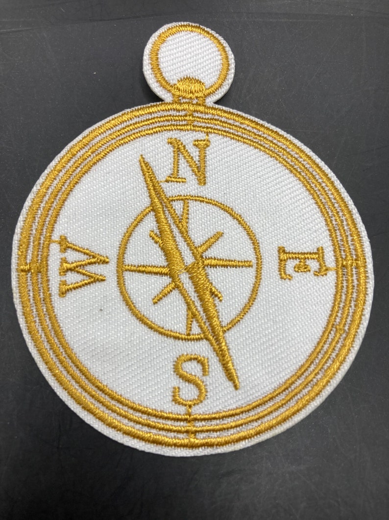 Iron on Patch Nautical Ships Compass Patch Appliqué White and - Etsy