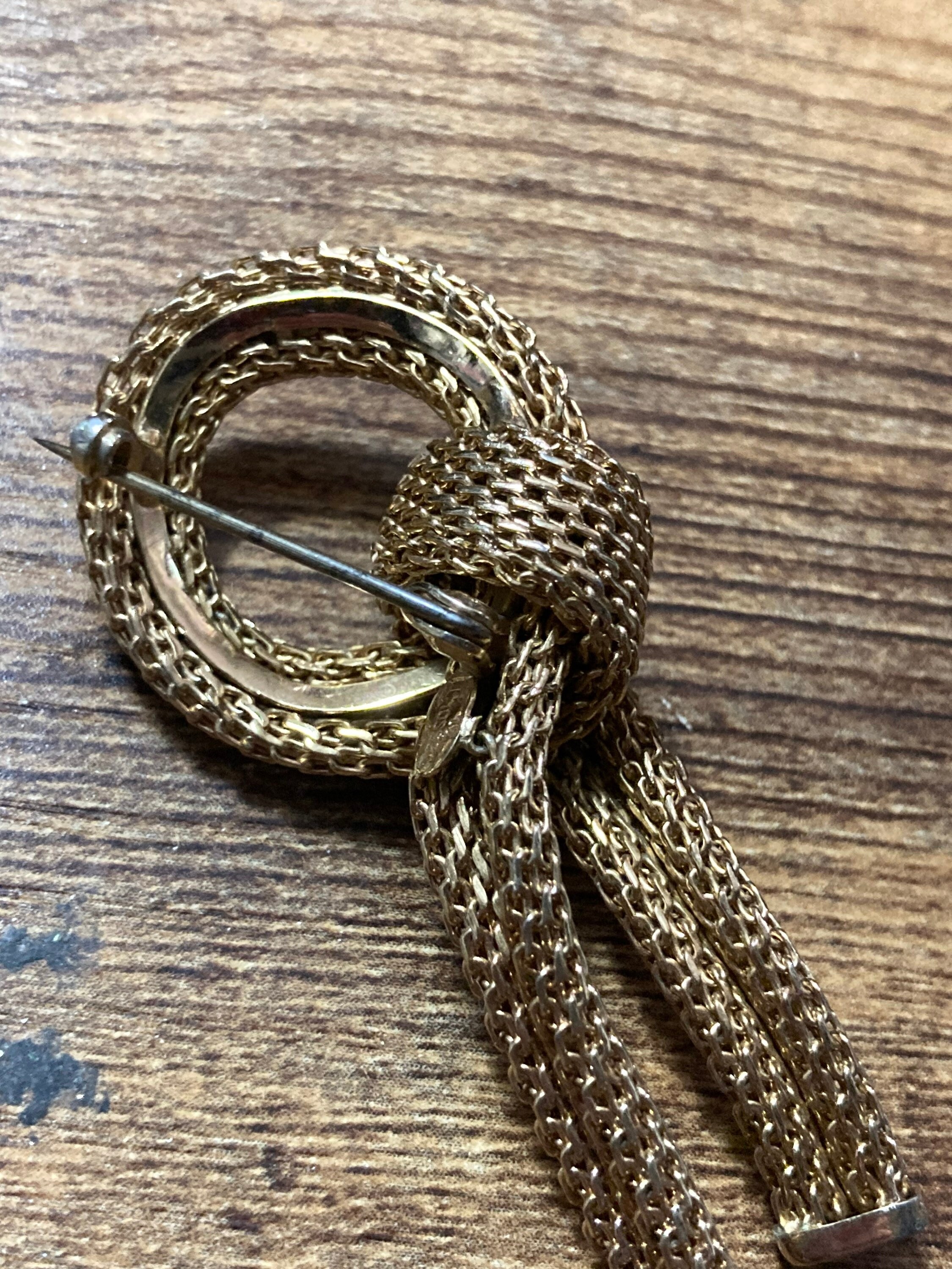 Signed 1960 Grosse Gold Tone Mesh Knot Brooch - Etsy
