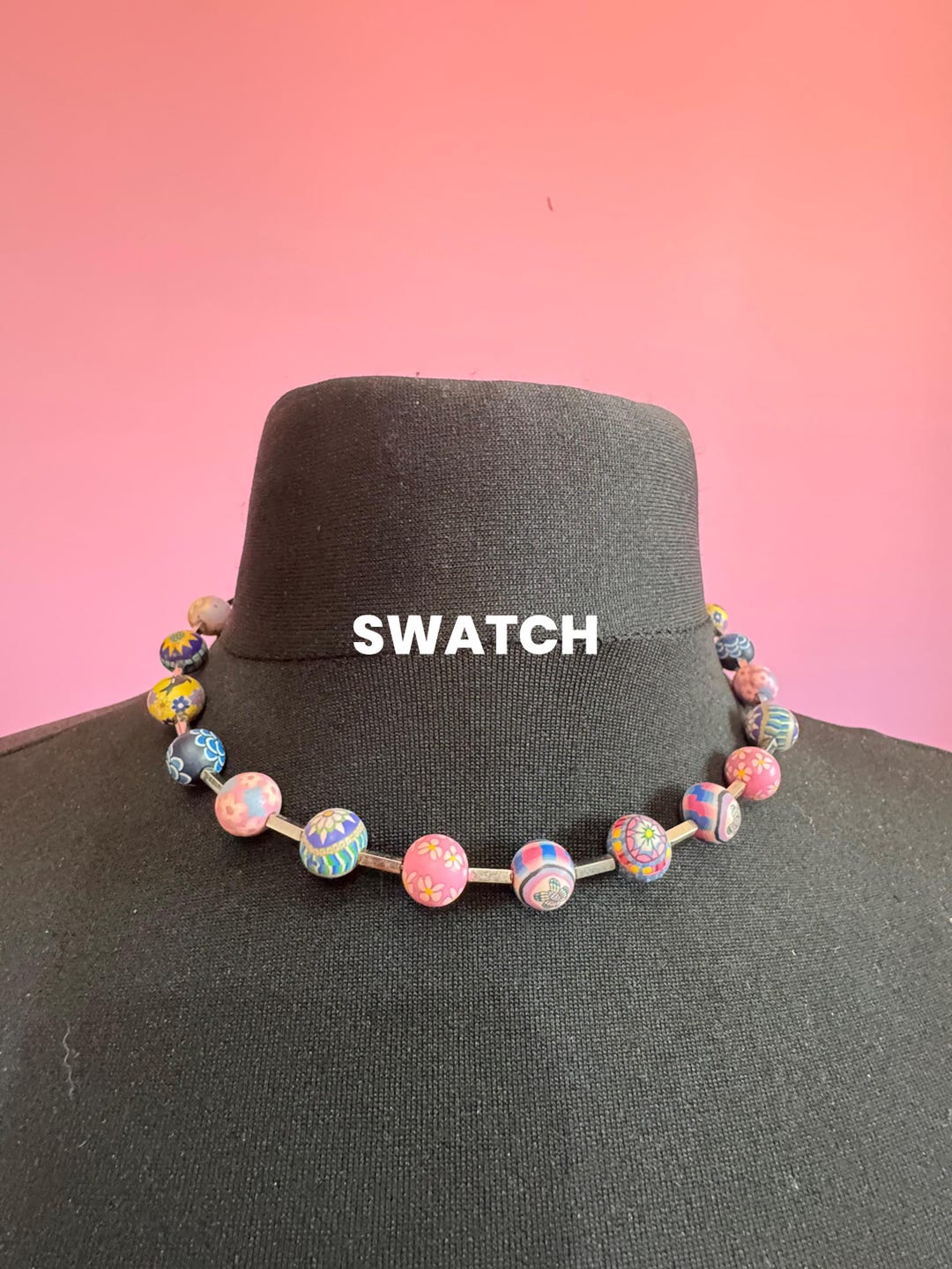 Vintage Signed SWATCH Iconic 1980s Coloured Round Beaded Collar ...