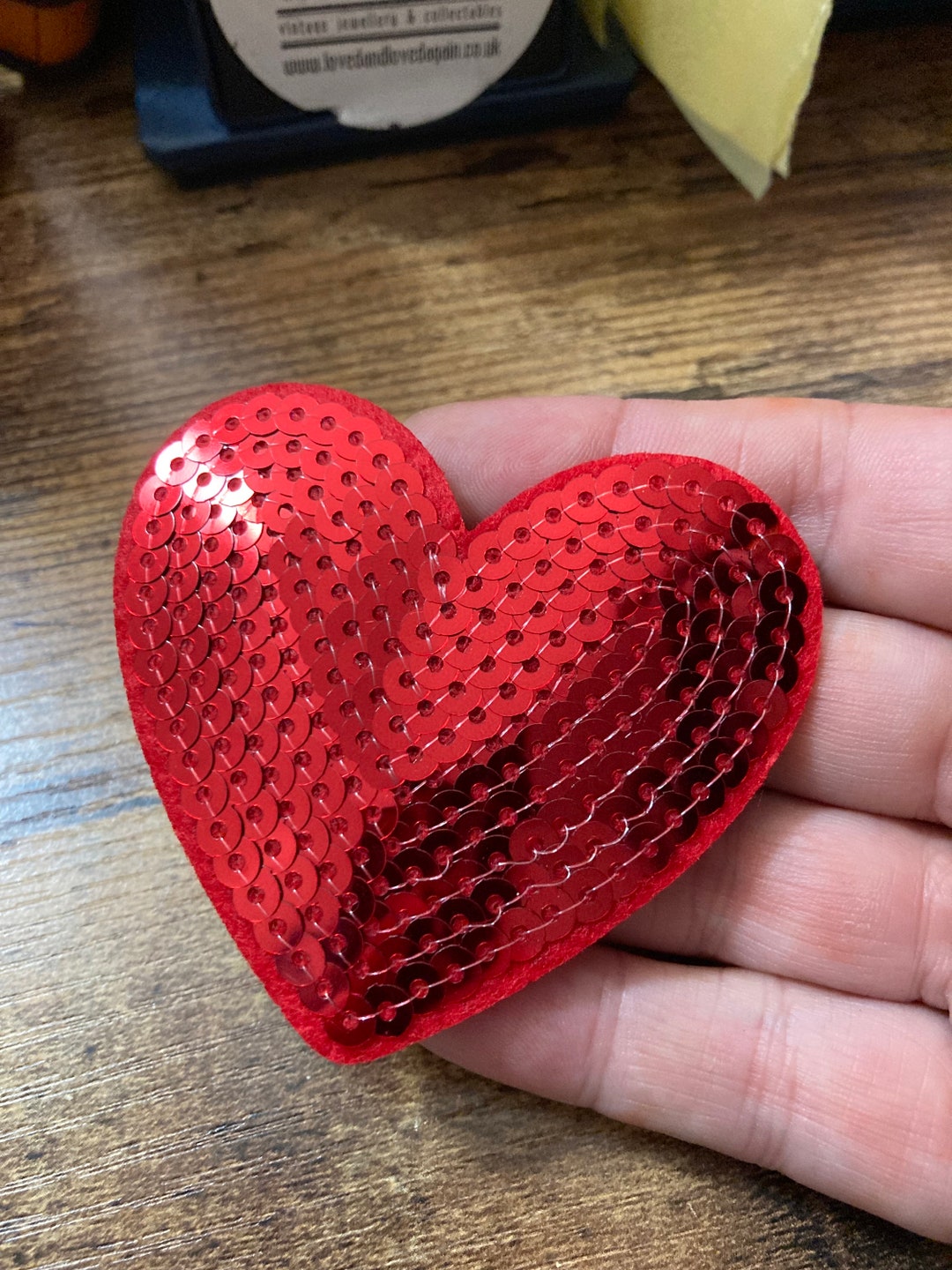 Red Heart Sequin Patch, 7 X 7cm Iron on Sewing Applique - Etsy