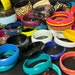 Vintage Stack of Pink Purple Plastic Bangles, Retro Acrylic Bracelets ...