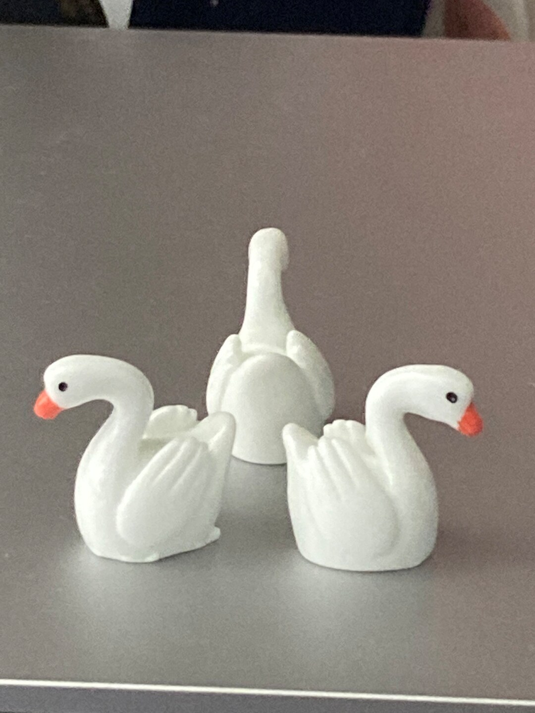 Miniature Pair of White Swans Plastic Cake Toppers Decorations Figures ...