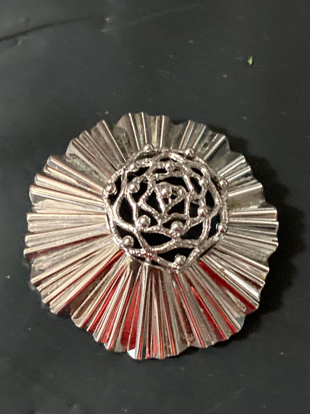 Signed West Germany Vintage Modernist Atomic Silver Tone Brutalist ...