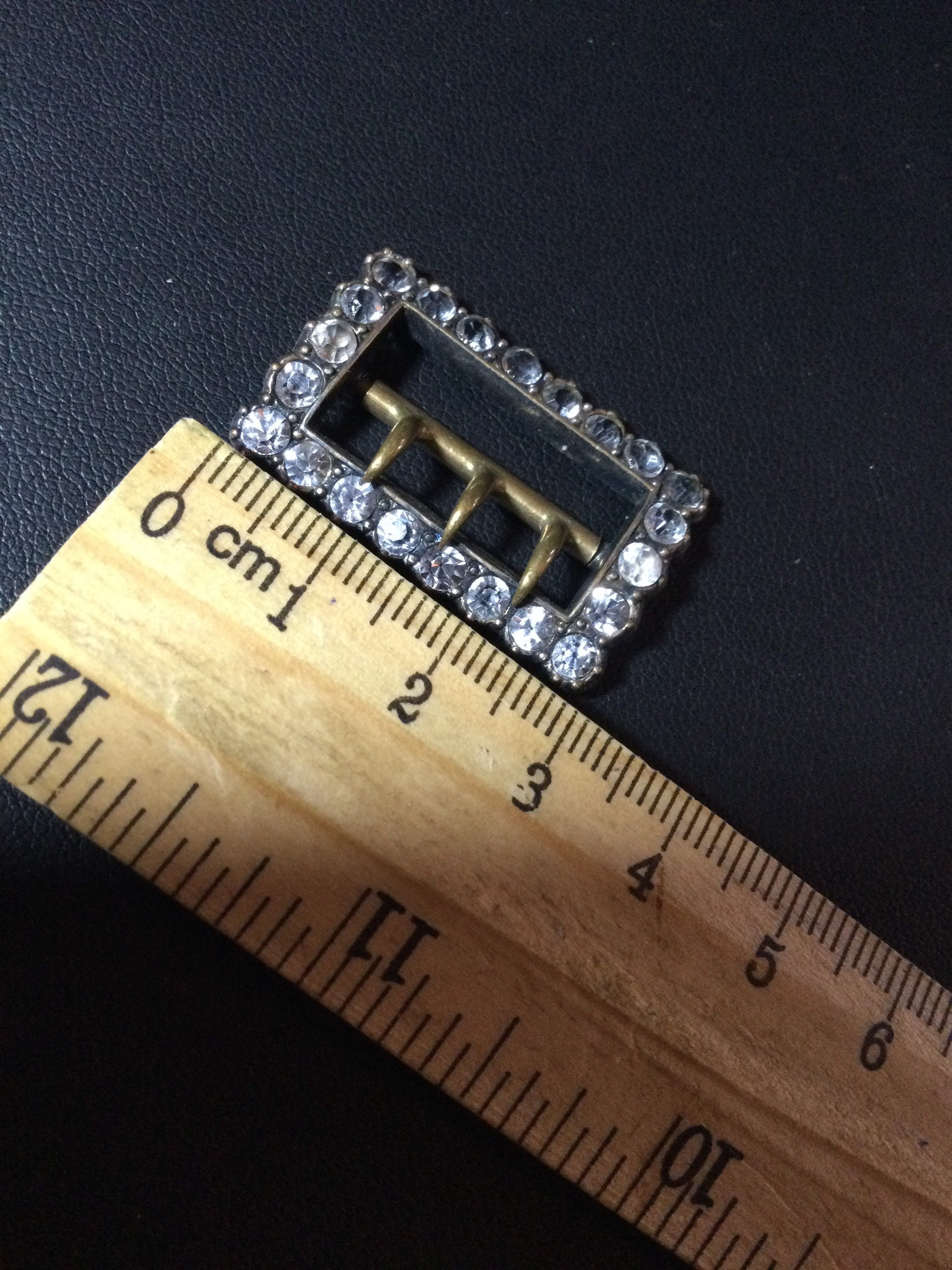 Small Antique 3 Prong Silver Tone & Brass Claw Set Clear Glass - Etsy