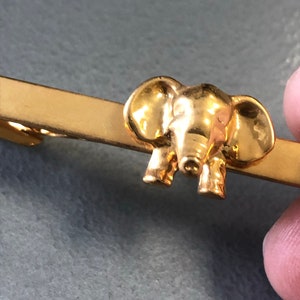 Vintage Novelty Elephant Head Tie Pin Clip - Etsy UK