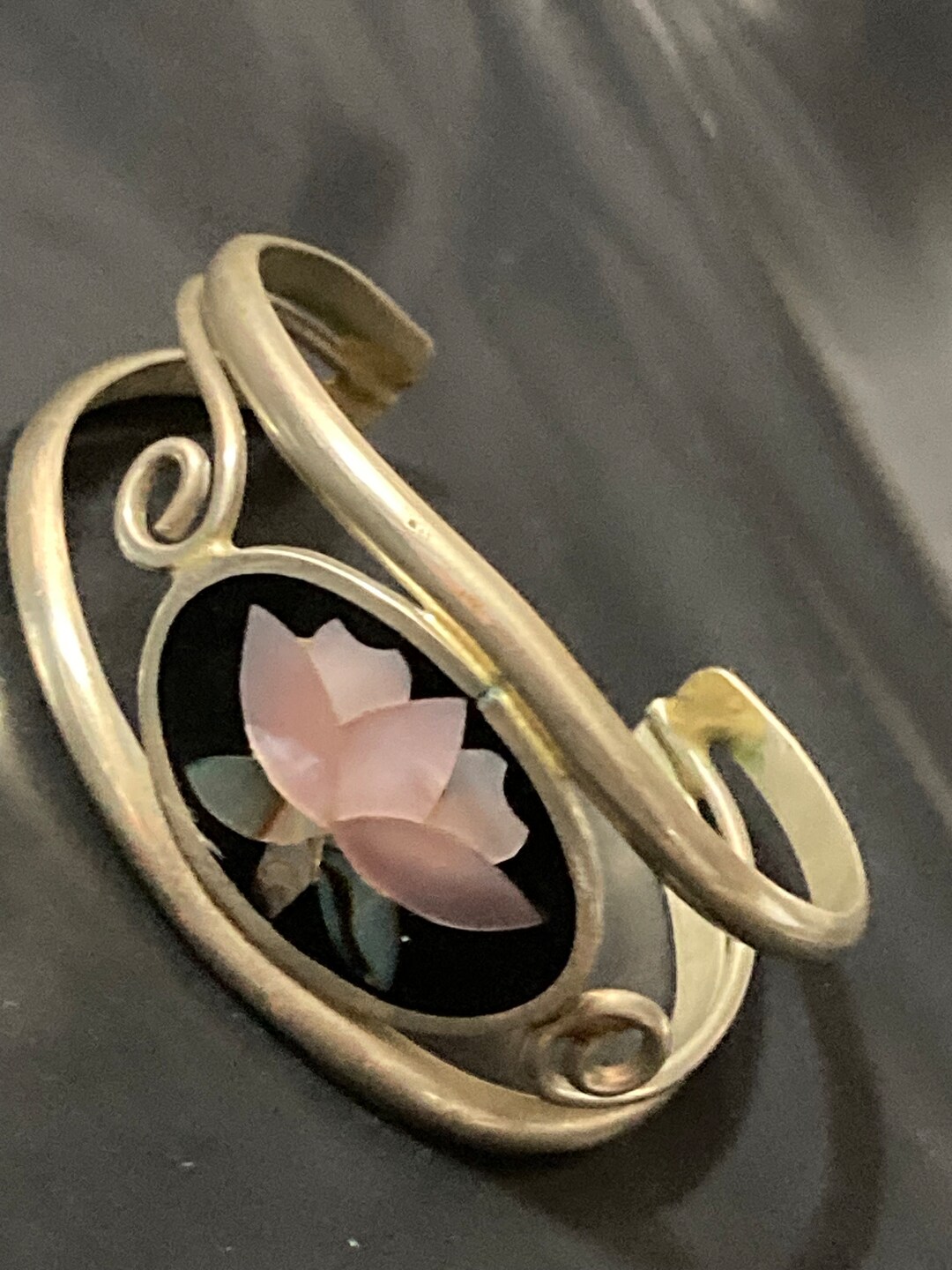 Petite Size Small Childrens Abalone Mother of Pearl Floral Shell Inset ...