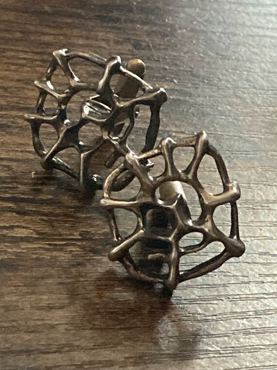 Stamped 925 heavy Vintage Modernist sterling silver m… - Gem