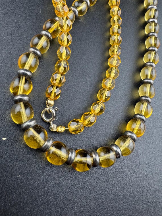 af Antique soft pale amber orange citrine coloured gl… - Gem