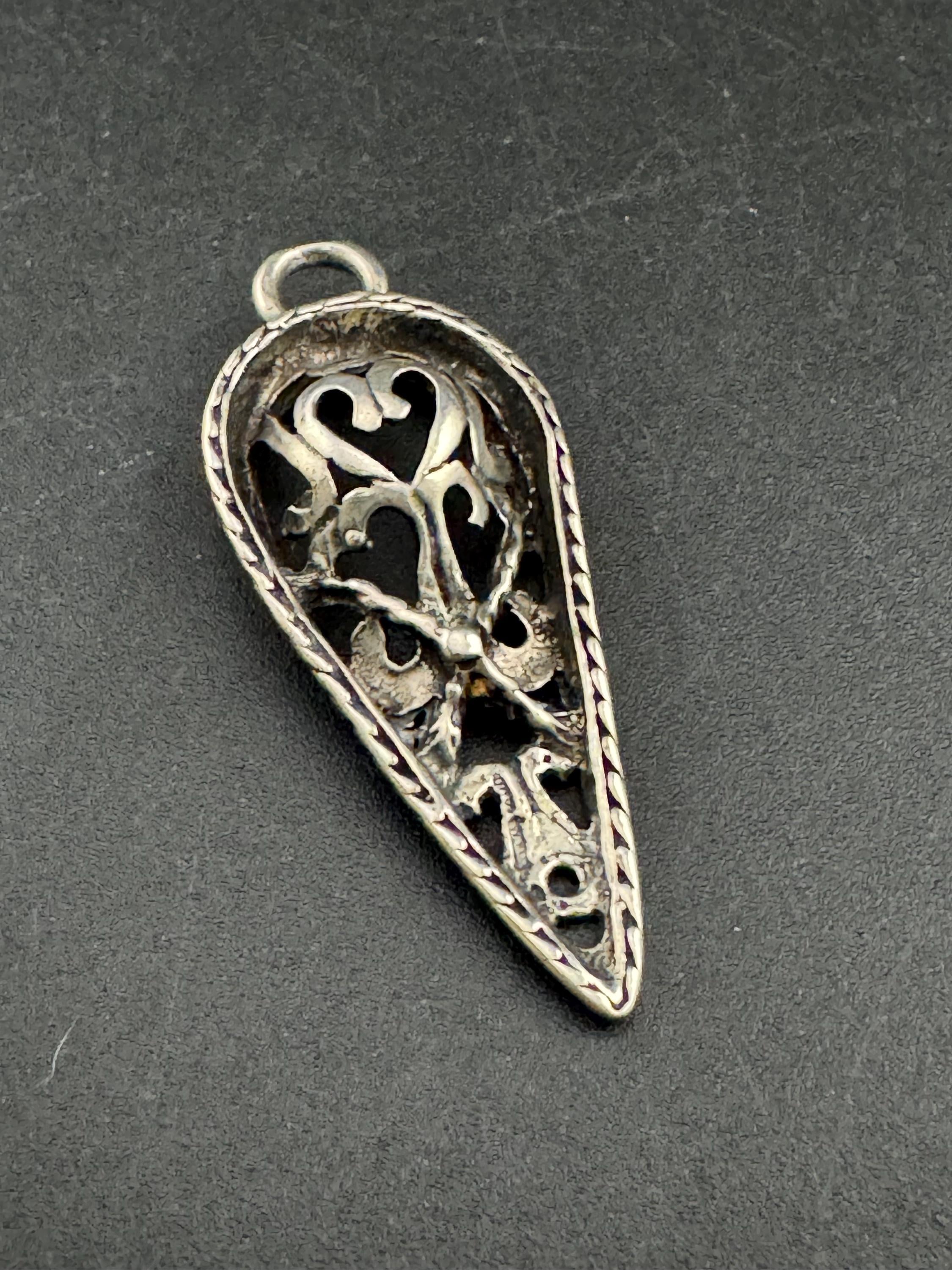 Vintage 800 Silver Art Nouveau Style Pendant - Etsy