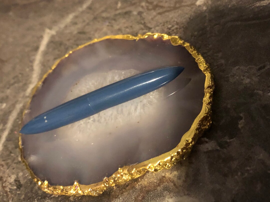 Quill Toothpick Holder Case Art Deco French Blue Bakelite Galalith ...