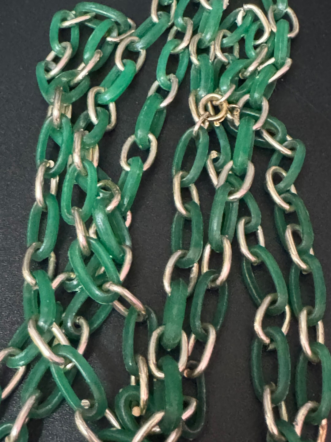 Kitsch Gold and Green 120cm Long Plastic Chain Link Necklace - Etsy