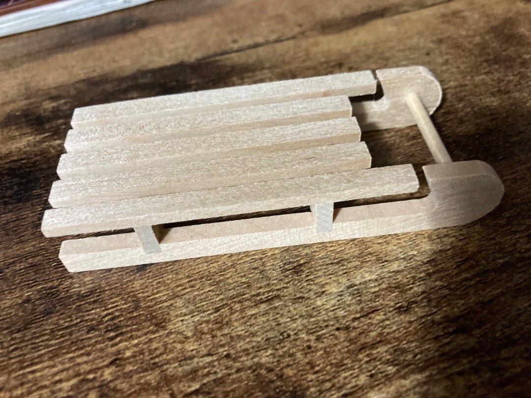 Miniature Wooden Sledge Sled Cake Topper Decoration Dolls House - Etsy