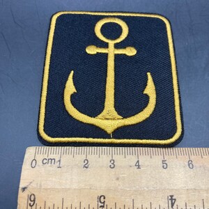 Iron on Nautical Anchor Patch Appliqué Black Gold - Etsy