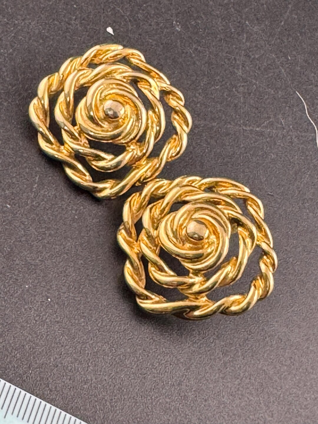 Rope Twist Swirl Stud Earrings for Pierced Ears, Vintage Gold Tone - Etsy