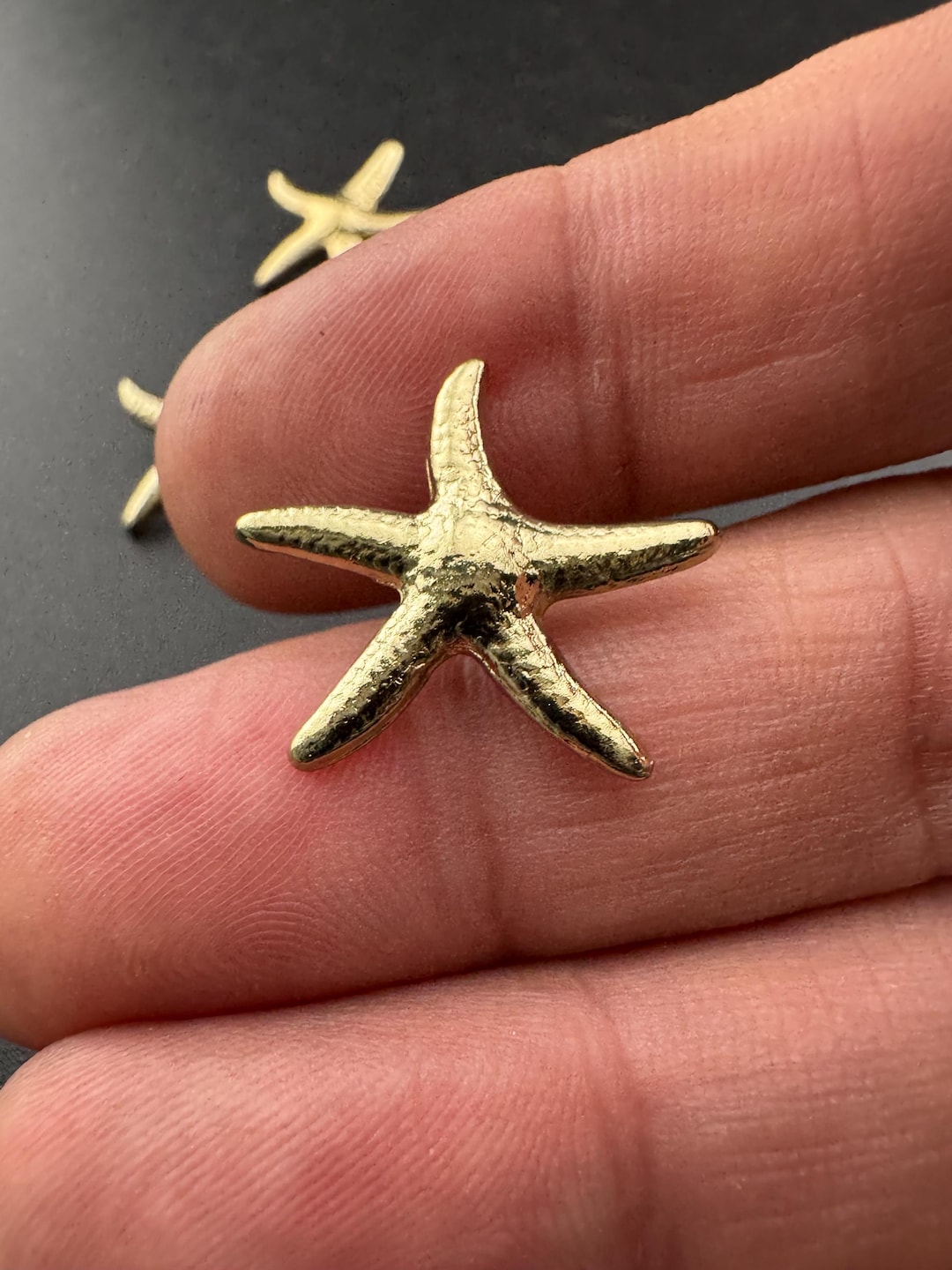 Pack of 6 Pieces 20mm Gold Tone Starfish Buttons With Metal Shank ...