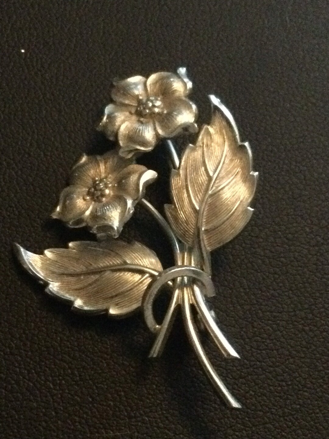 Petite broche florale en argent sterling 925 signée ANDREAS DAUB ...