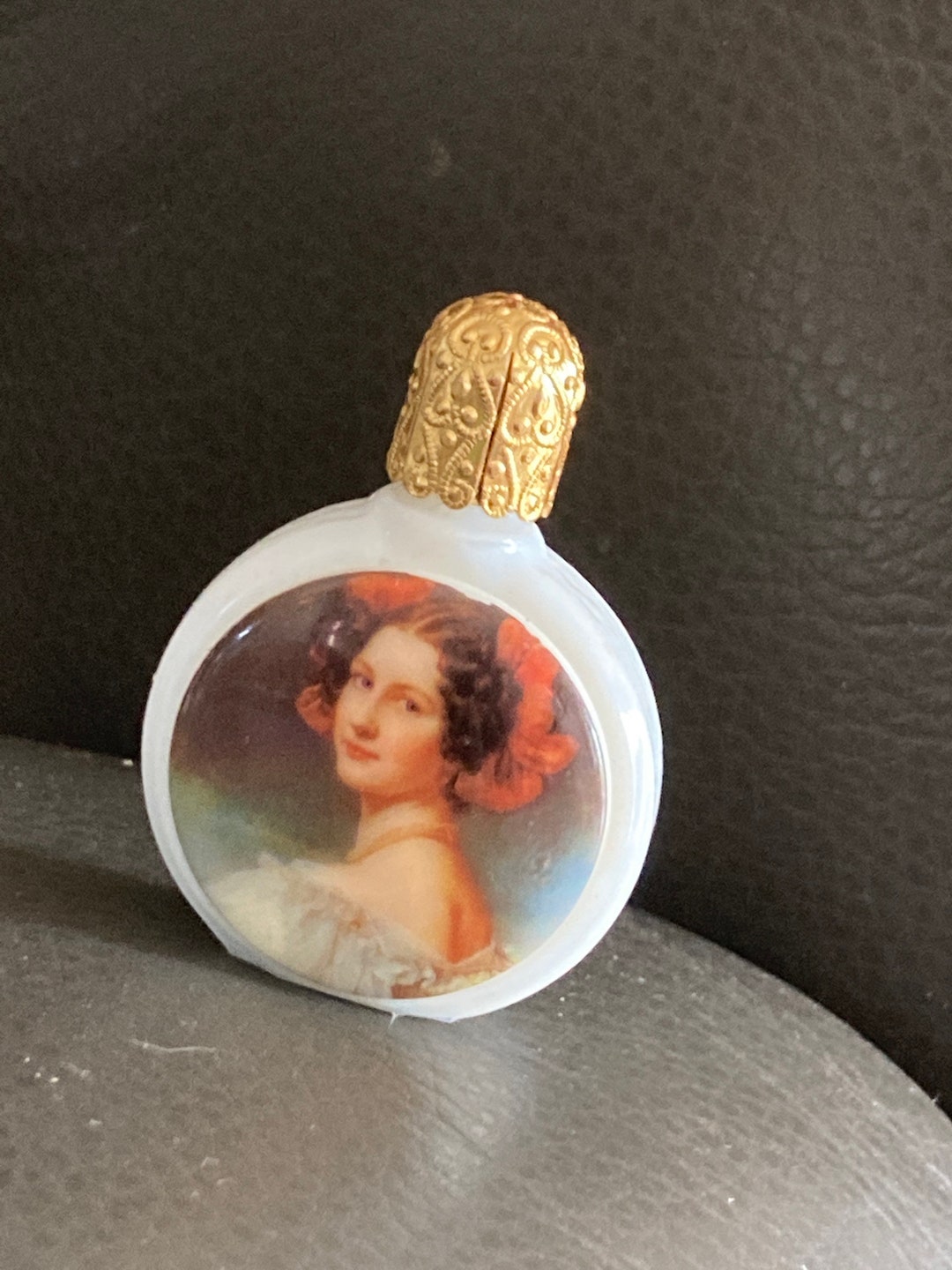 Vintage French White Milk Glass Perfume Bottle With Scent Dabber ...