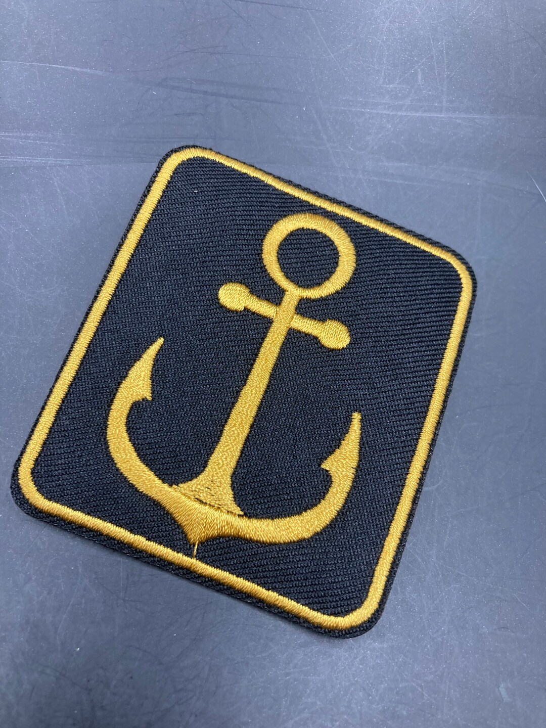 Iron on Nautical Anchor Patch Appliqué Black Gold - Etsy