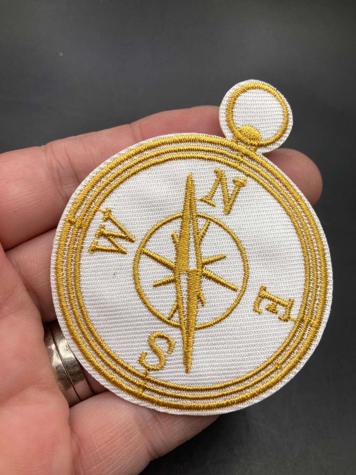 Iron on Patch Nautical Ships Compass Patch Appliqué White and - Etsy
