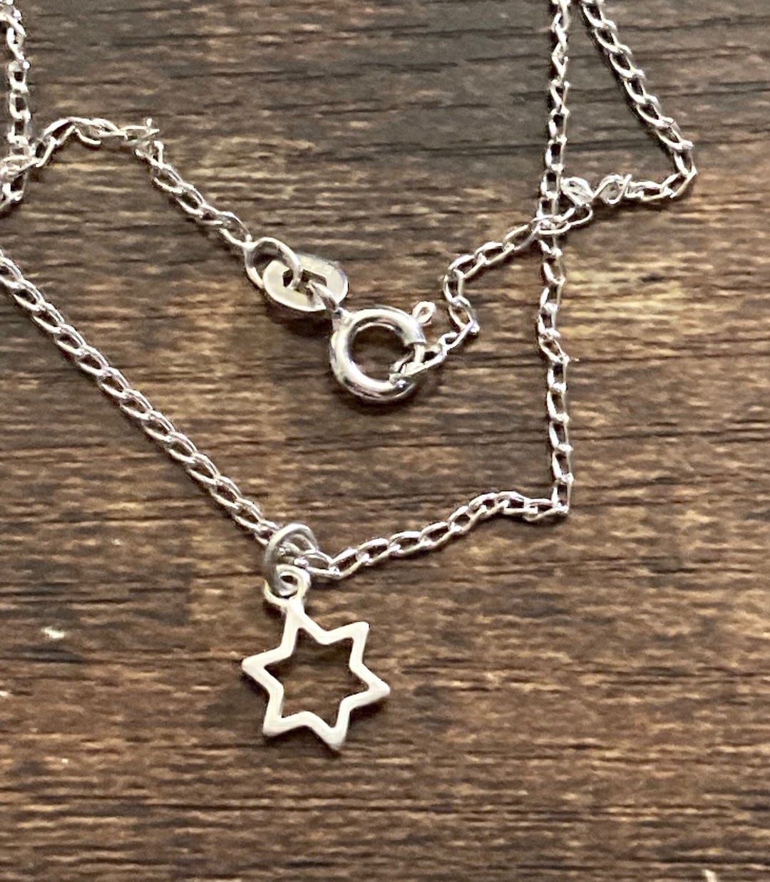 Young Girls Silver Chain, 925 Sterling Silver With Small Star Pendant ...
