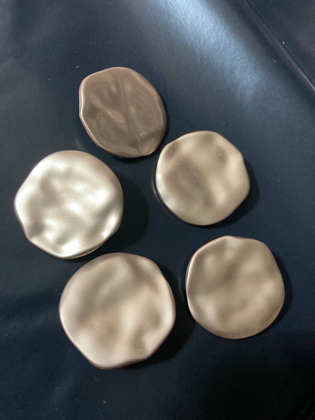 30mm Set of 5 Matt Gold Round Buttons, Metal - Etsy