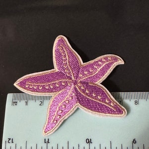 1 X Bright Pink Starfish Iron on Pre Glued Nautical Embroidered Patch 7cm Sewing Craft Appliqué ...
