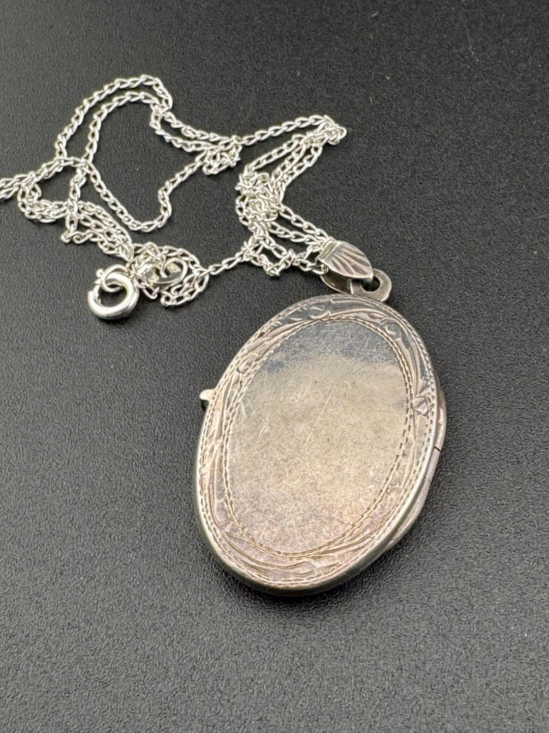 Vintage Large Photo Locket With Engraved Design, Memorial Keepsake ...