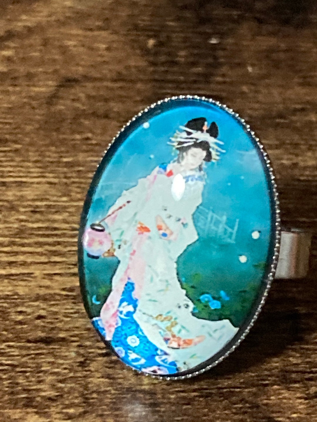Japanese Geisha Girl Ring Adjustable Fit Blue - Etsy