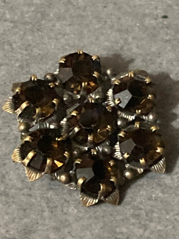 vintage modernist mid century faded gold tone brown c… - Gem