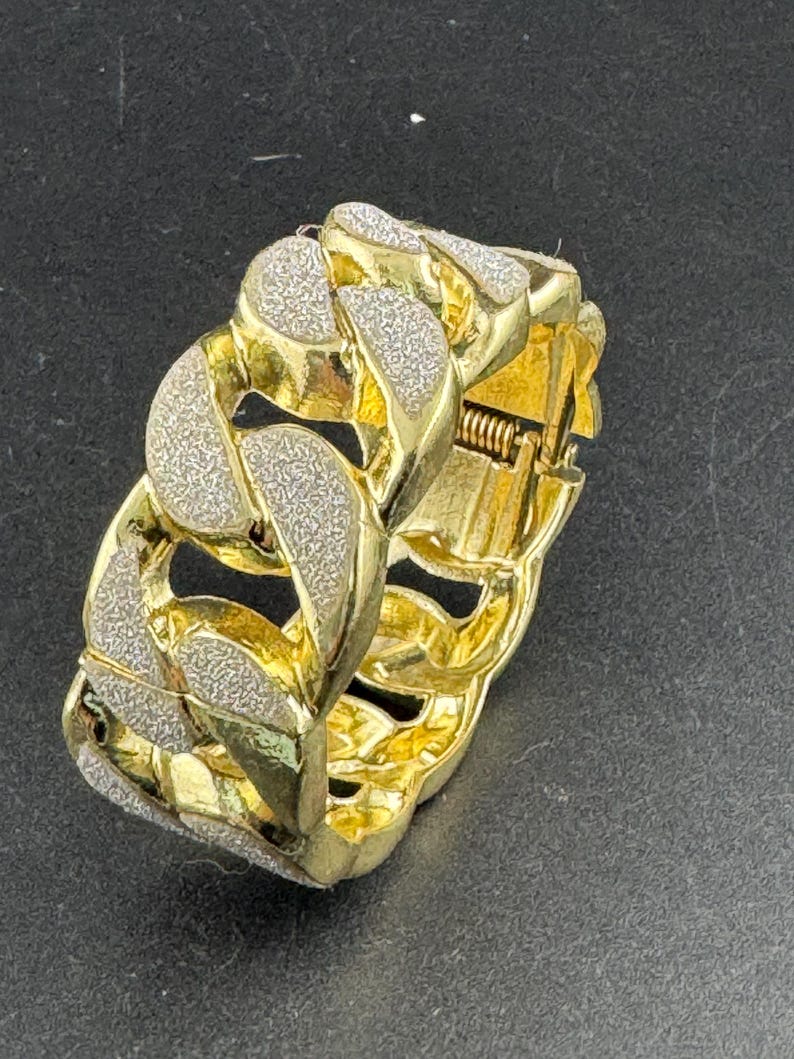 Y2k Diamanté Curb Chain Hinged Clamper Bangle, Retro - Etsy