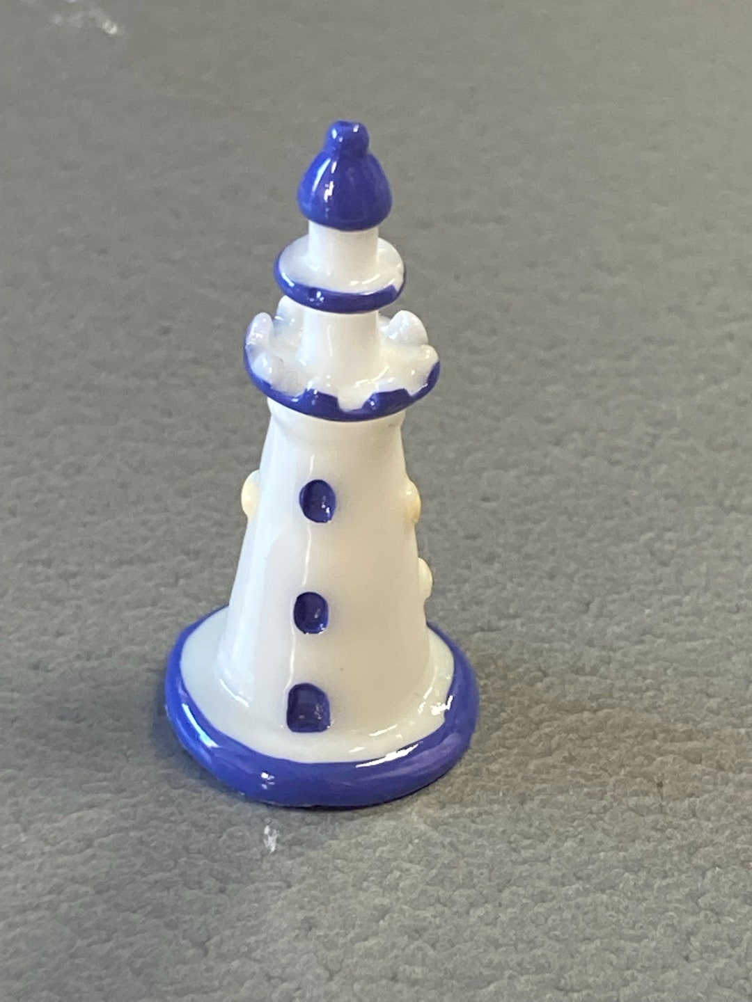 3.5cm Miniature Blue White LIGHTHOUSE Seaside Cake Topper Decoration ...
