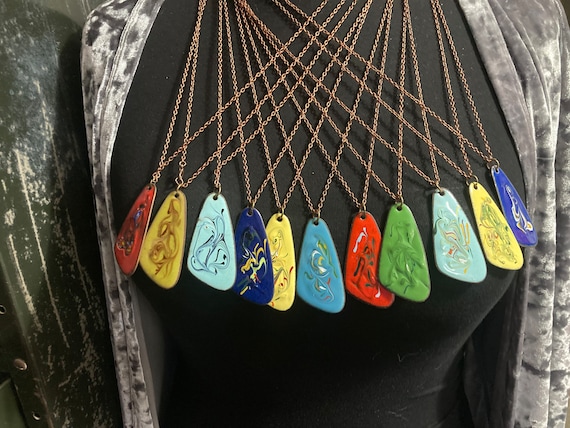 1970s original copper Bright RED coloured enamel pend… - Gem