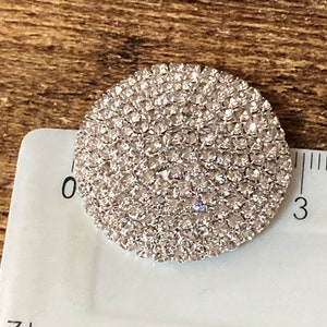 30mm Clear Glass Diamanté Buttons; Silver Tone , Set of 5 - Etsy