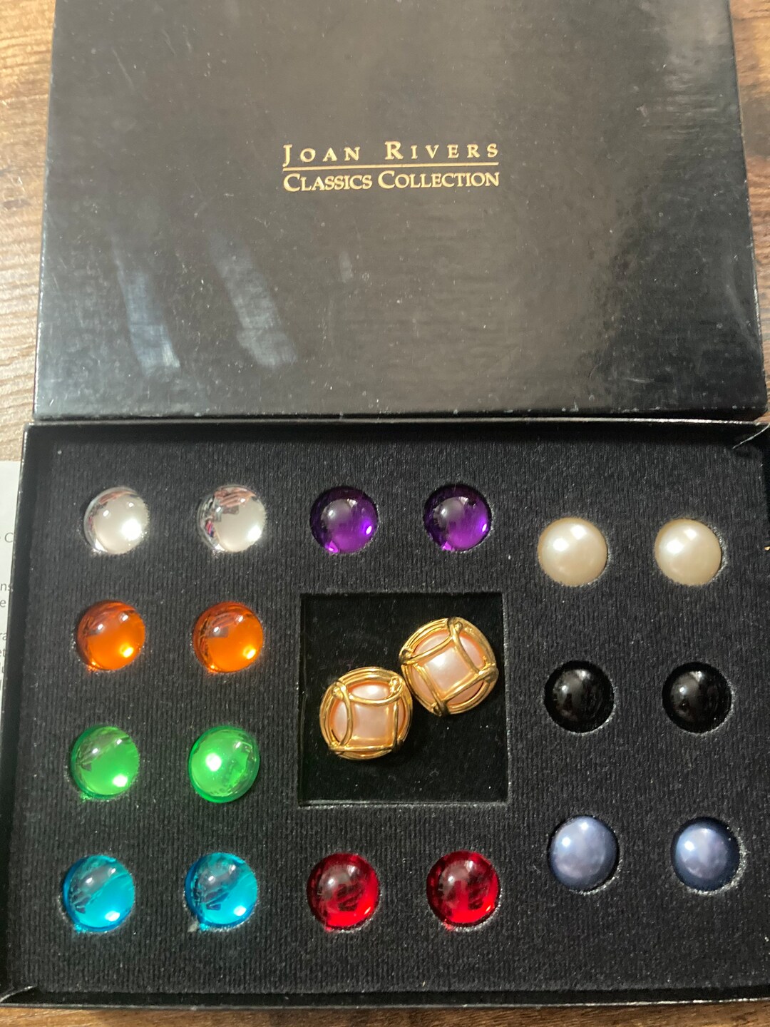 Signed Joan Rivers Collection Set of Interchangeable Gold Tone Clip on ...