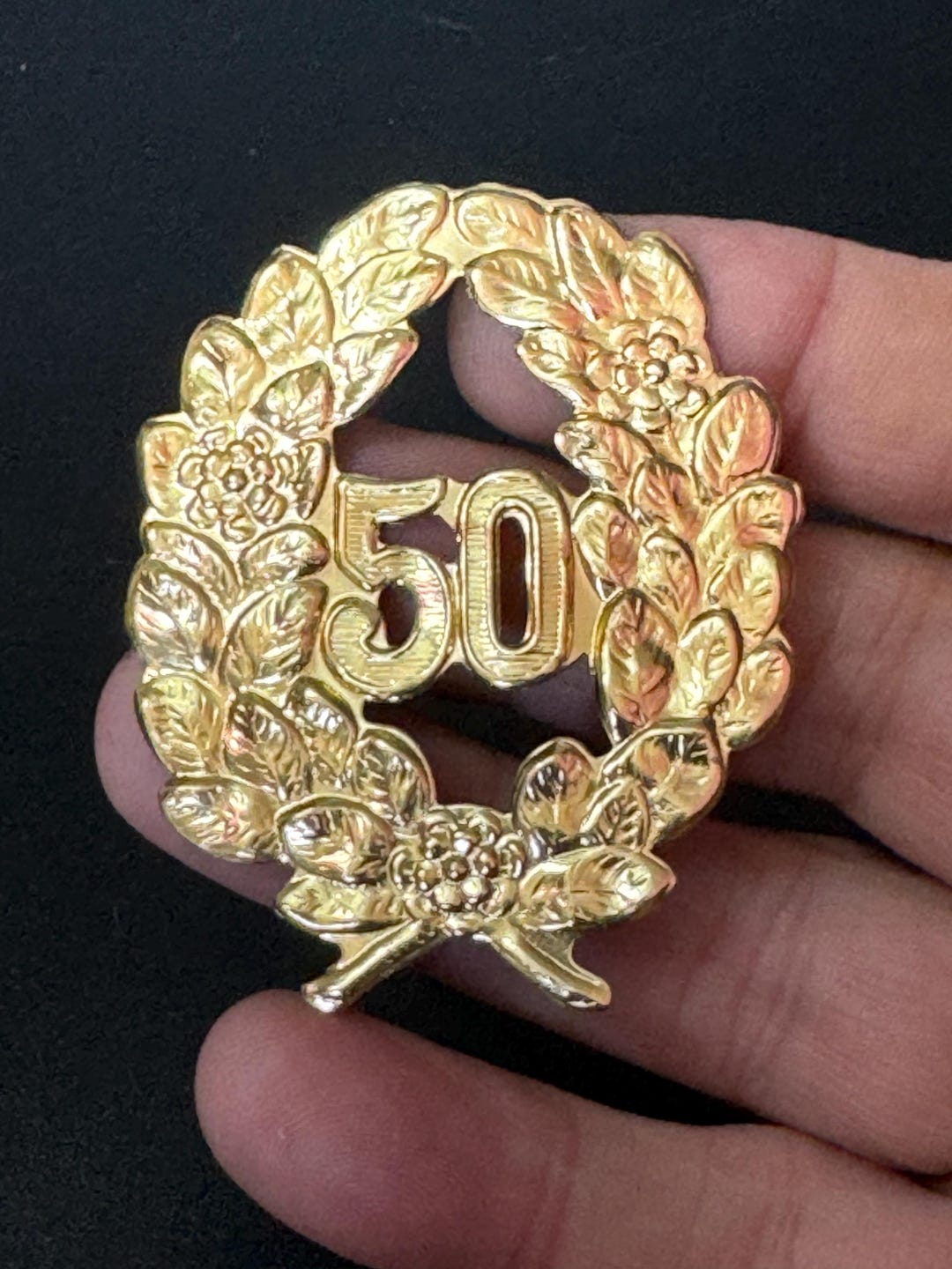 Vintage Traditional 50th Golden Wedding Anniversary Cake Topper ...