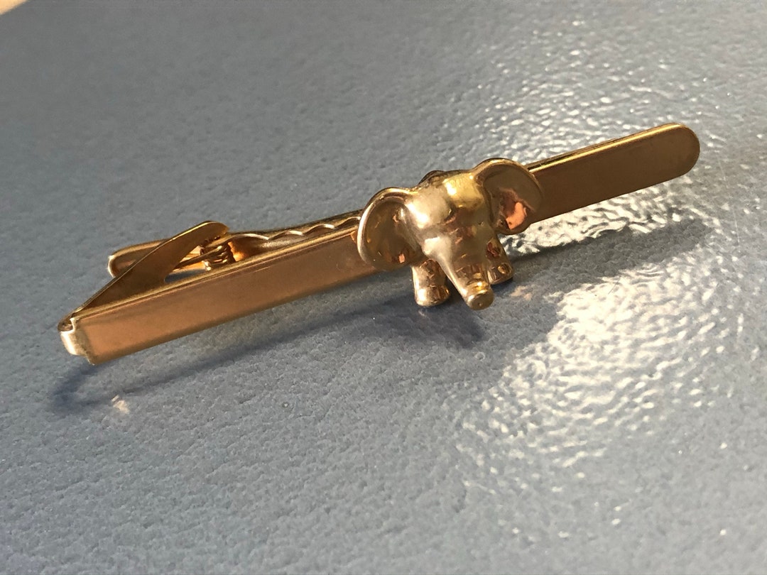 Vintage Novelty Elephant Head Tie Pin Clip - Etsy UK
