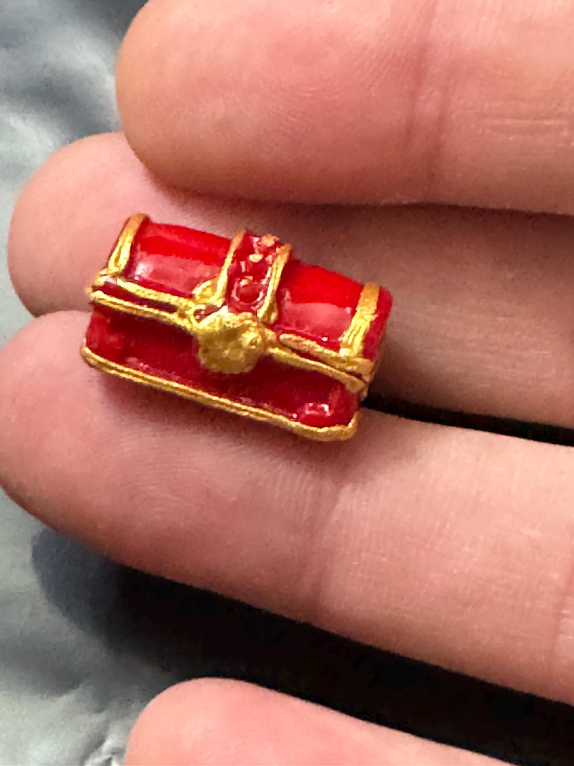 Miniature Deep Sea Pirate Treasure Chest Cake Topper Decoration Red ...